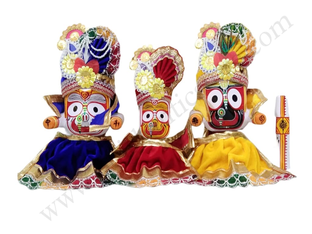 4 Inch Jagannath Balabhadra Subhadra Puja Pagadi Dress